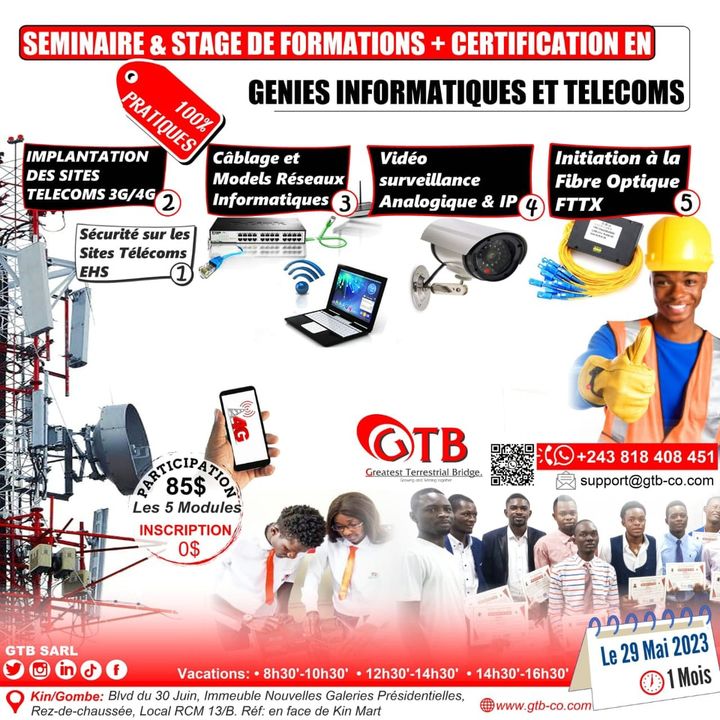 SÉMINAIRE ET STAGE DE FORMATION EN GÉNIE INFORMATIQUE ET TÉLÉCOM ...