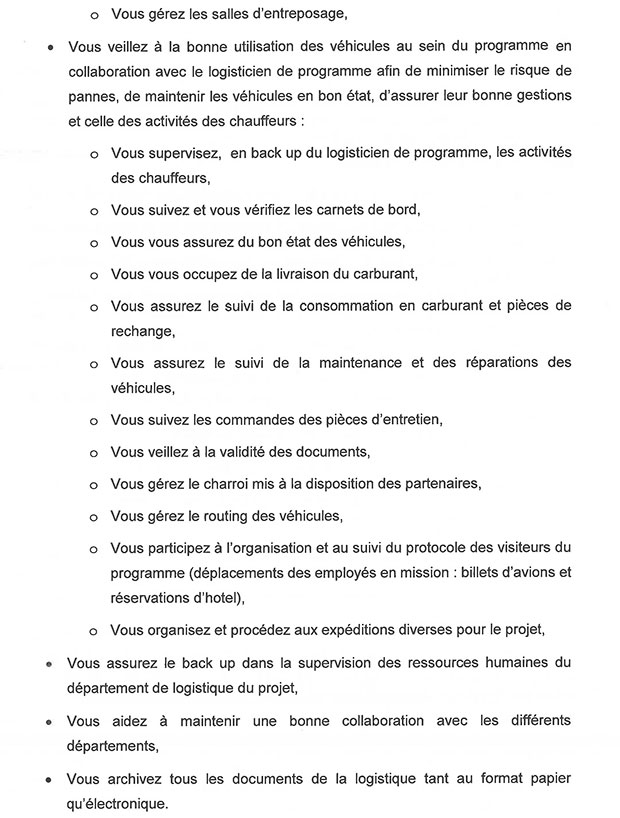 mediacongo.net - Offre d'emploi - Assistant(e) Logisticien(ne)