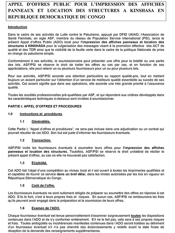 mediacongo.net - Offre d'emploi - Impression Affiches Panneaux et ...