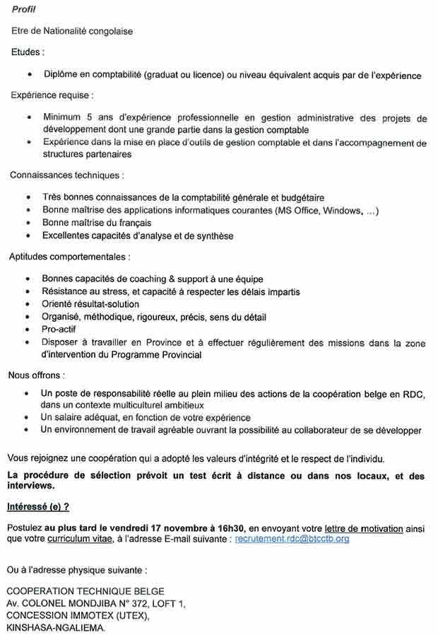 mediacongo.net - Offre d'emploi - Comptables Vérificateurs