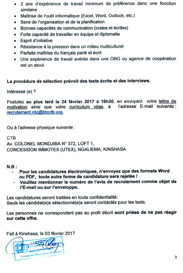 mediacongo.net - Offre d'emploi - Logisticien