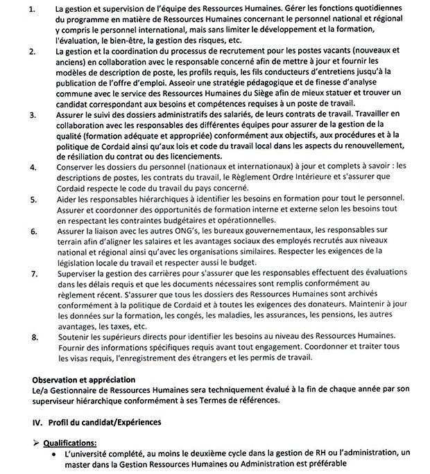 mediacongo.net - Offre d'emploi - Gestionnaire des Ressources Humaines