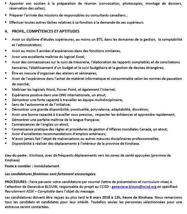 mediacongo.net - Offre d'emploi - Comptable