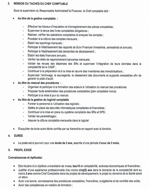 mediacongo.net - Offre d'emploi - Chef Comptable