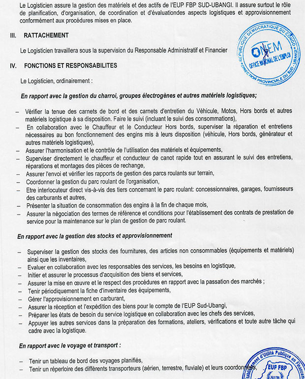 mediacongo.net - Offre d'emploi - Logisticien