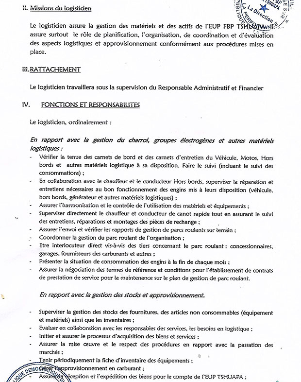 mediacongo.net - Offre d'emploi - Logisticien