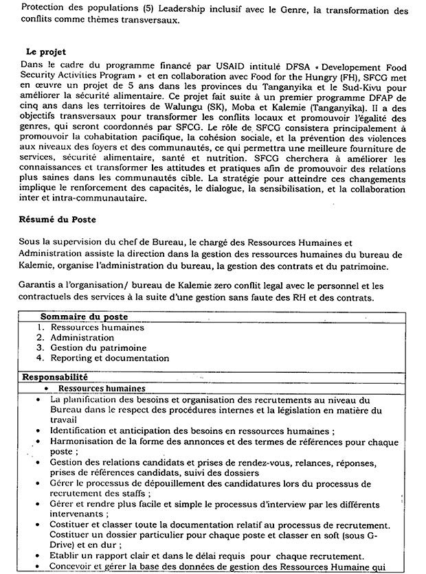 mediacongo.net - Offre d'emploi - Chargé des Ressources Humaines et ...