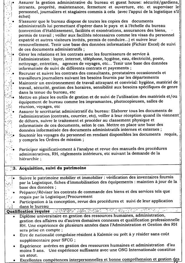 mediacongo.net - Offre d'emploi - Chargé des Ressources Humaines et ...