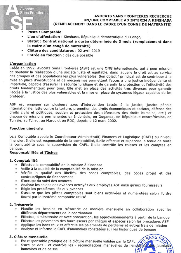 mediacongo.net - Offre d'emploi - Comptable