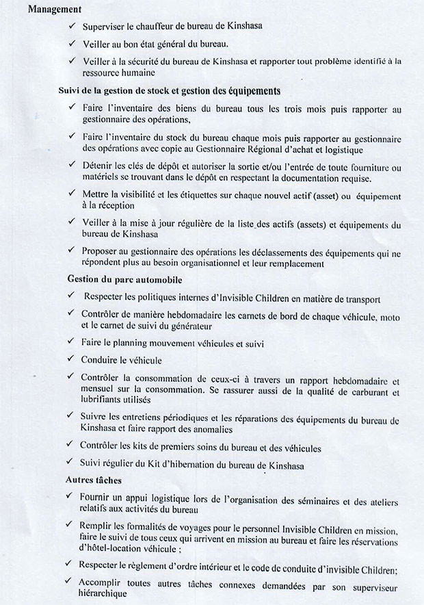 mediacongo.net - Offre d'emploi - Assistant logistique