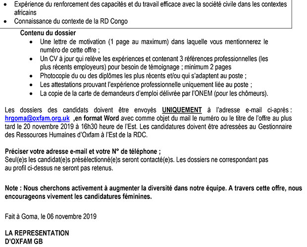 mediacongo.net - Offre d'emploi - Program Manager