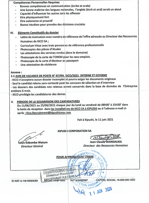 mediacongo.net - Offre d'emploi - Spécialiste en équipement de puis ...