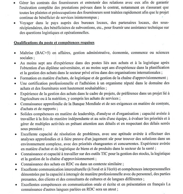 mediacongo.net - Offre d'emploi - Responsable logistique