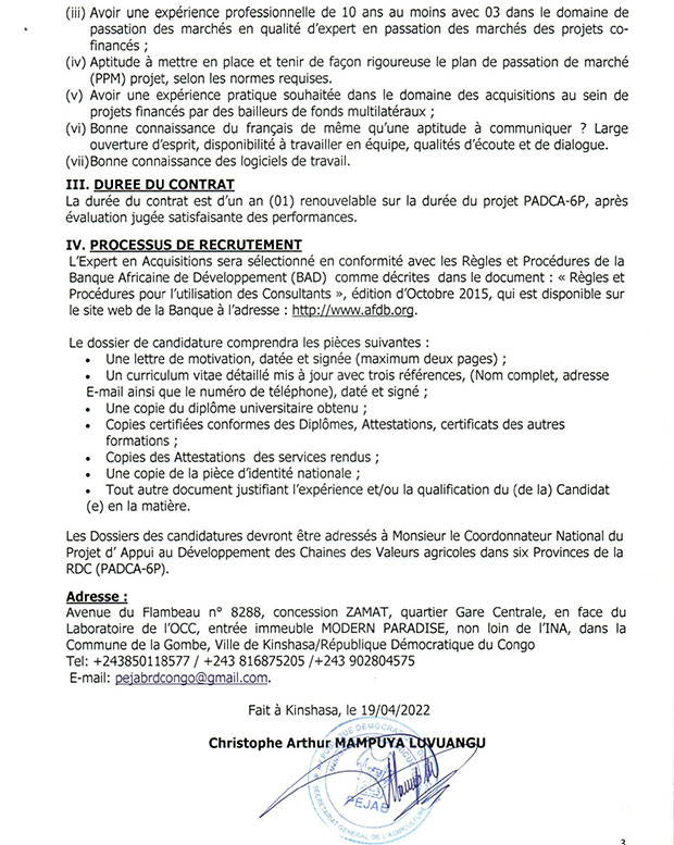 mediacongo.net - Offre d'emploi - Expert en Acquisition