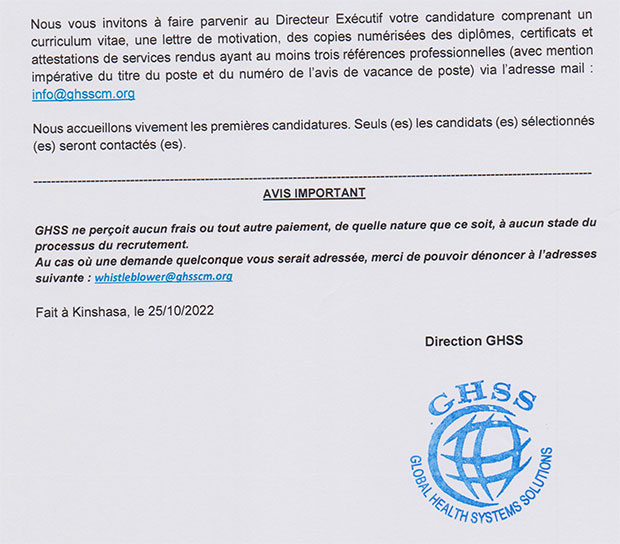 mediacongo.net - Offre d'emploi - Agent de Suivi & Evaluation