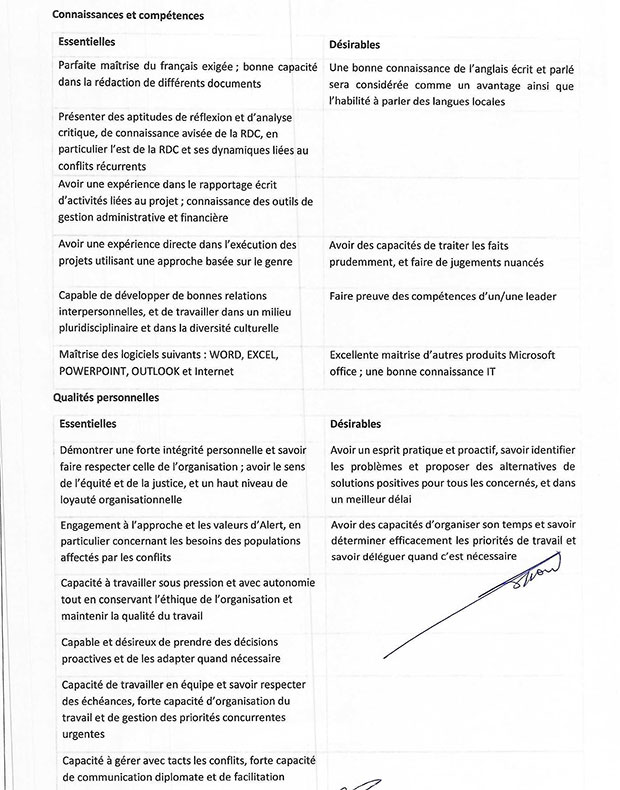 mediacongo.net - Offre d'emploi - Technical Lead - Parc National Kahuzi Biega (PNKB) ARIP