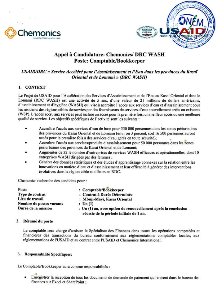 mediacongo.net - Offre d'emploi - Comptable / Bookkeeper