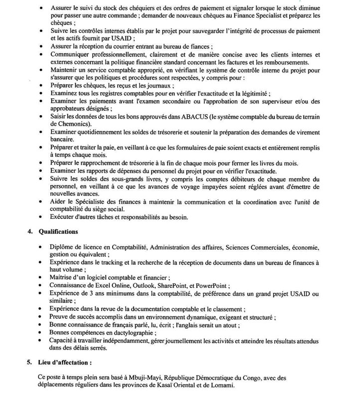 mediacongo.net - Offre d'emploi - Comptable / Bookkeeper