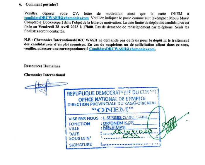 mediacongo.net - Offre d'emploi - Comptable / Bookkeeper