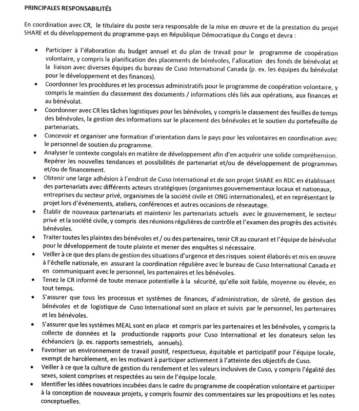 mediacongo.net - Offre d'emploi - Agent de Programme