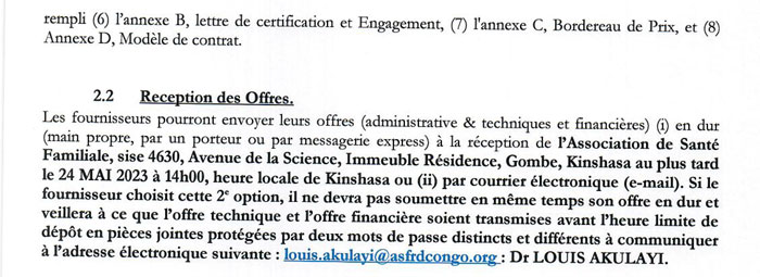 mediacongo.net - Offre d'emploi - Approvisionnement en contraceptifs ...