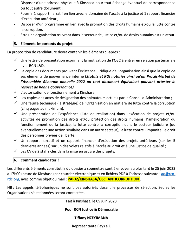 mediacongo.net - Offre d'emploi - Identification de deux (2 ...