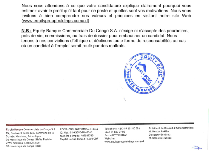 mediacongo.net - Offre d'emploi - Responsable de gestionnaire des problèmes