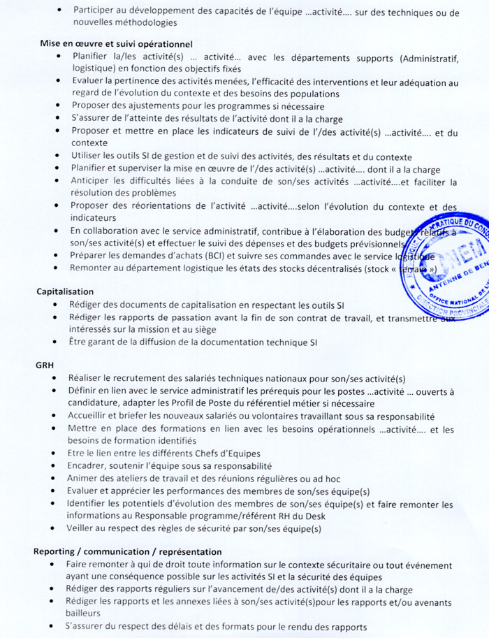 mediacongo.net - Offre d'emploi - Responsable d'activité CASH AME