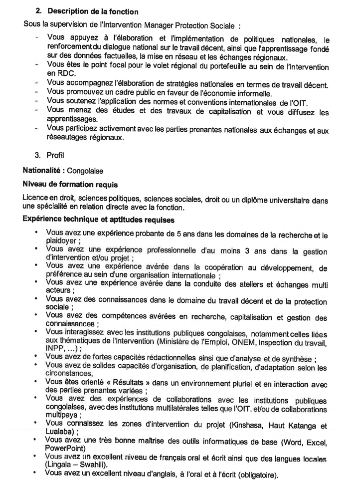 mediacongo.net - Offre d'emploi - Expert en politique et recherche en travail décent et ...