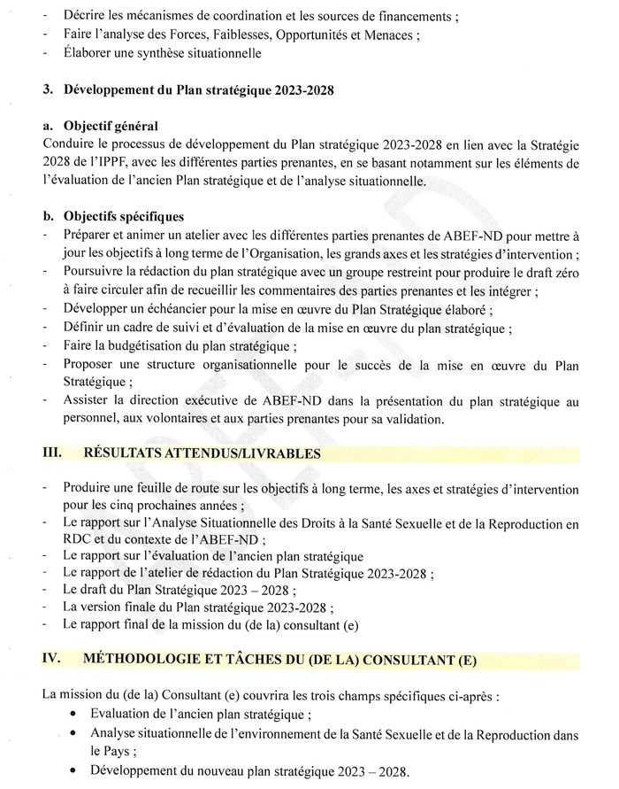 mediacongo.net - Offre d'emploi - Consultant ou Cabinet pour évaluer l'ancien plan stratégique ...
