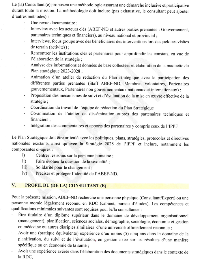 mediacongo.net - Offre d'emploi - Consultant ou Cabinet pour évaluer l'ancien plan stratégique ...