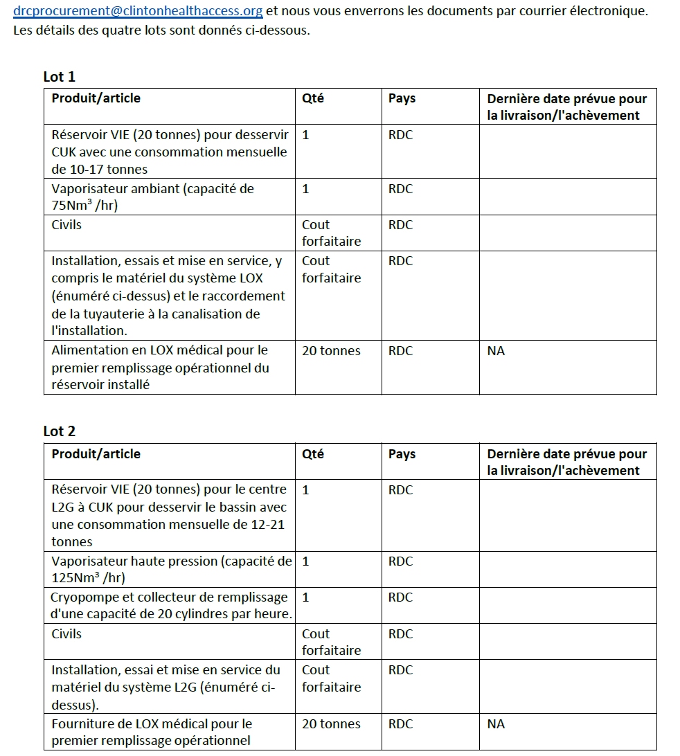 mediacongo.net - Offre d'emploi - Demande de propositions pour la ...