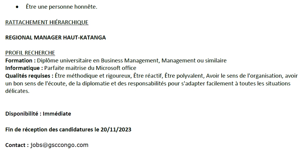 mediacongo.net - Offre d'emploi - Business Développement Manager