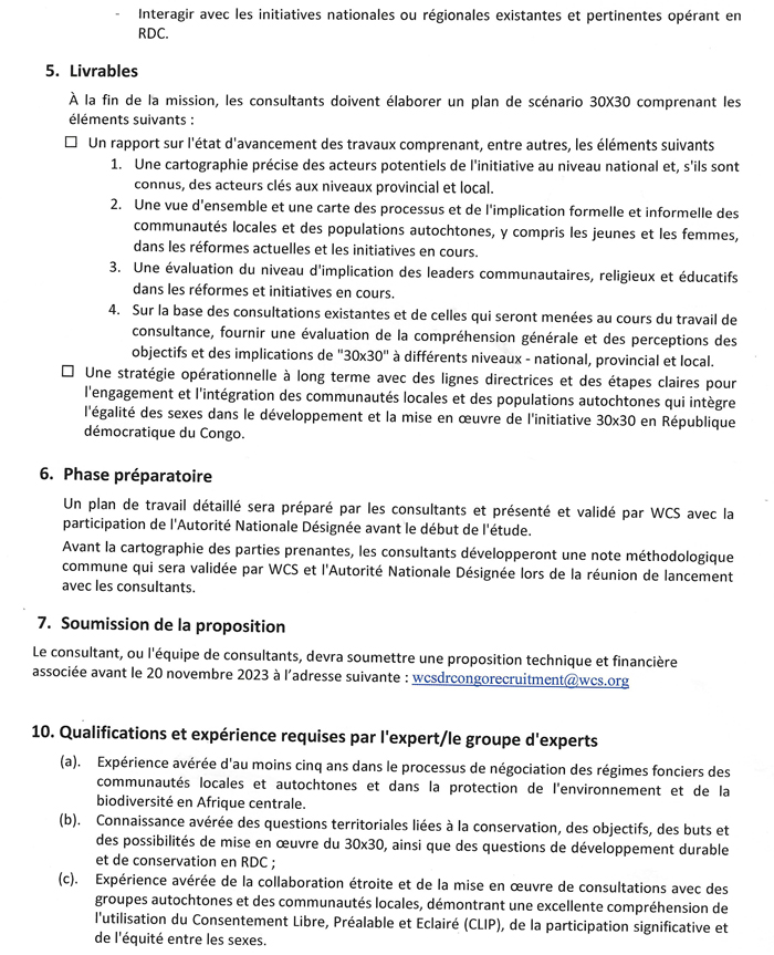 mediacongo.net - Offre d'emploi - Consultants dans le cadre de la ...