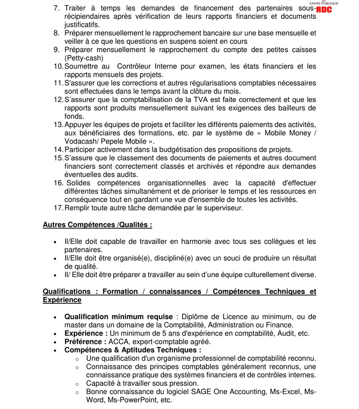 mediacongo.net - Offre d'emploi - Comptable