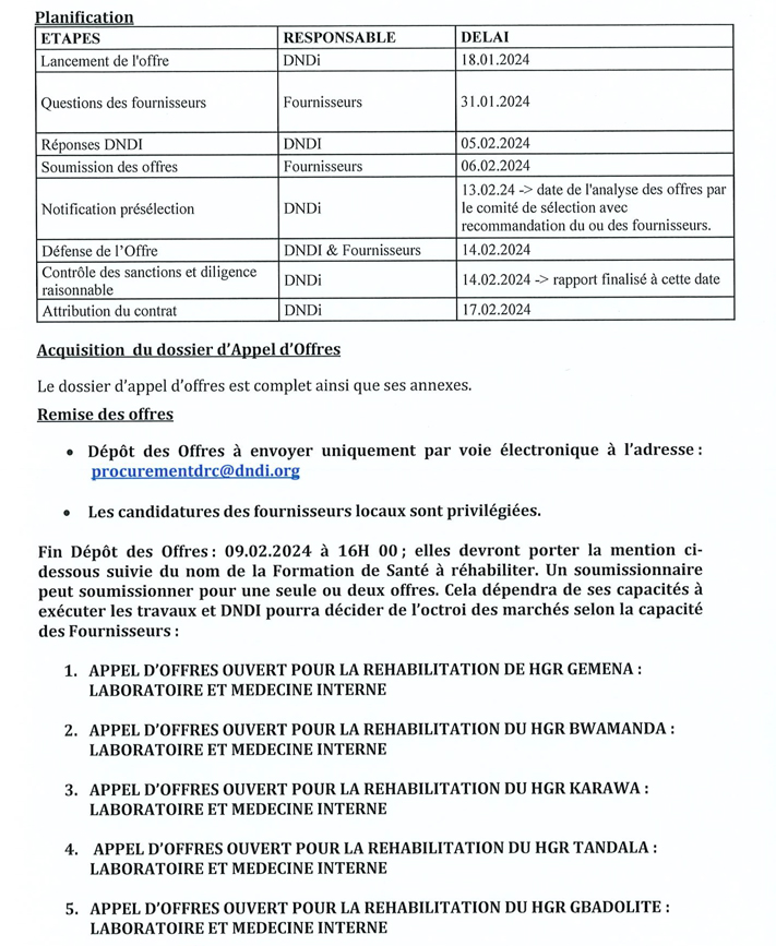 mediacongo.net - Offre d'emploi - Réhabilitation des formations ...