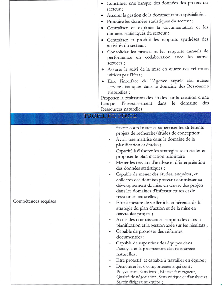 mediacongo.net - Offre d'emploi - Directeur d'Etudes, Planification et ...