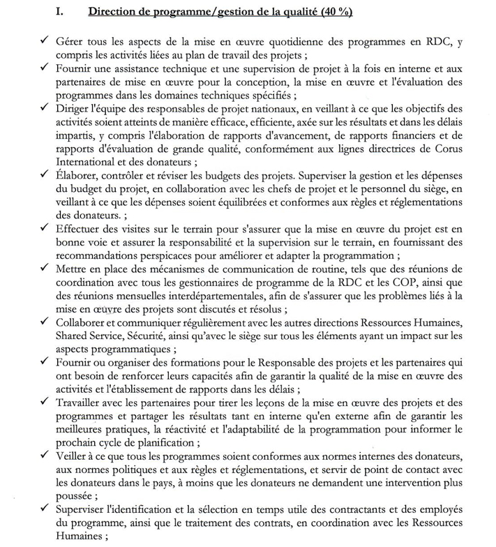 mediacongo.net - Offre d'emploi - Programme Development and Quality (PDQ) Director