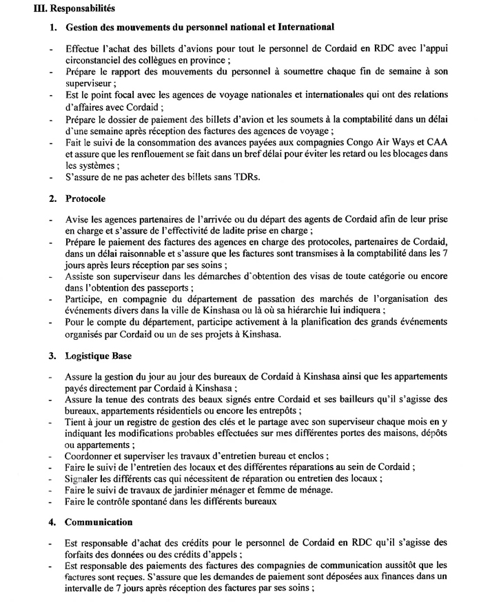 mediacongo.net - Offre d'emploi - Assistant(e) Logisticien(ne)