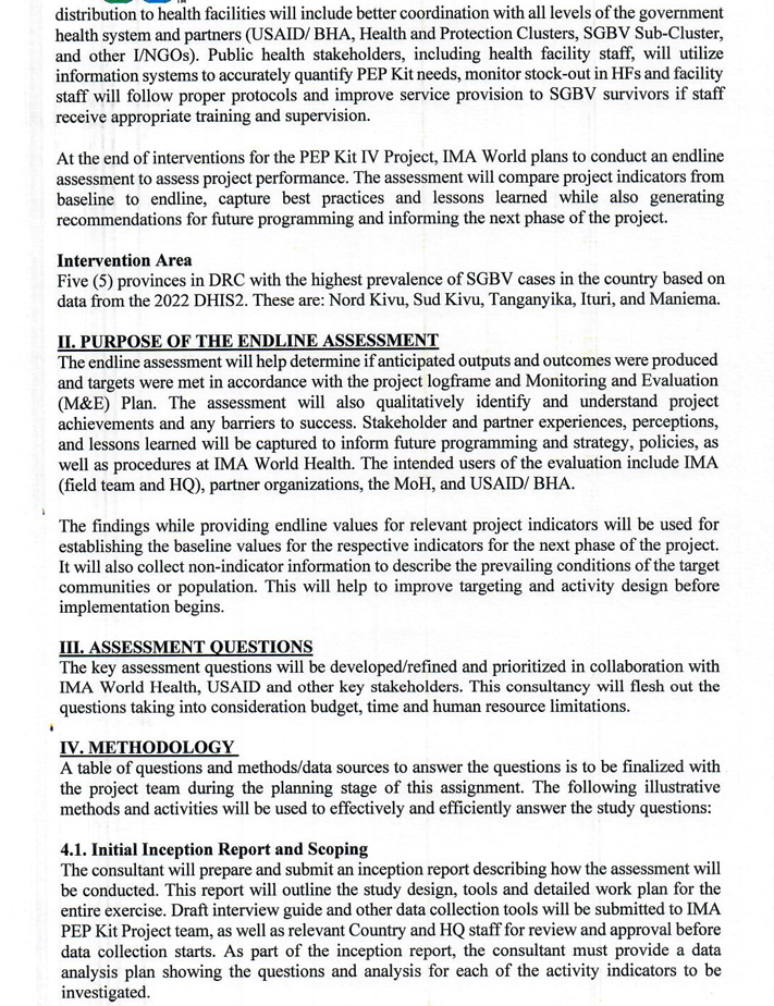 mediacongo.net - Offre d'emploi - Consultant to support the Endline ...