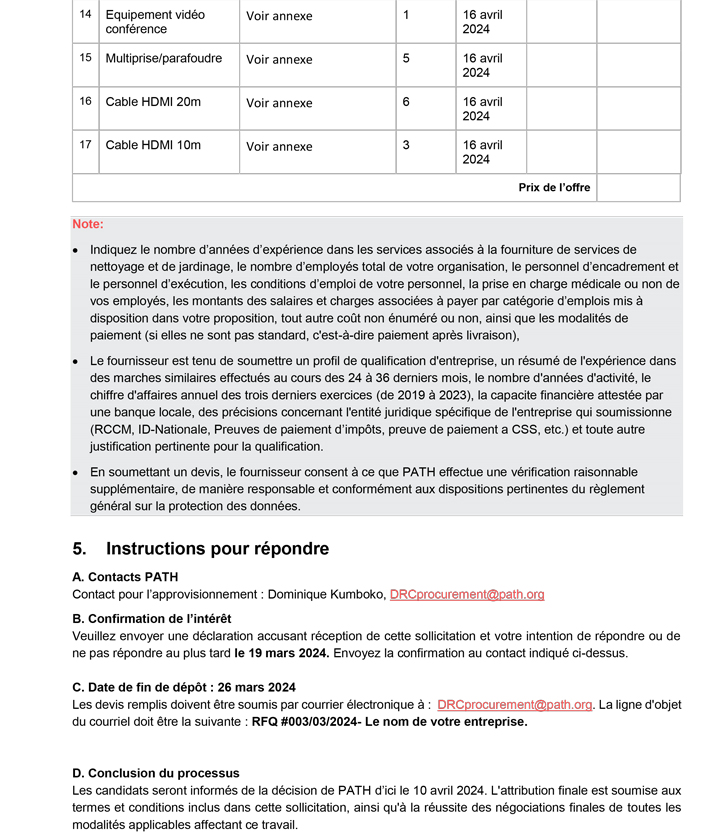 mediacongo.net - Offre d'emploi - Achat des matériels informatiques