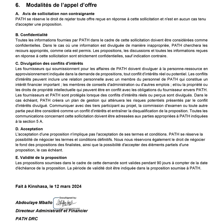 mediacongo.net - Offre d'emploi - Achat des matériels informatiques