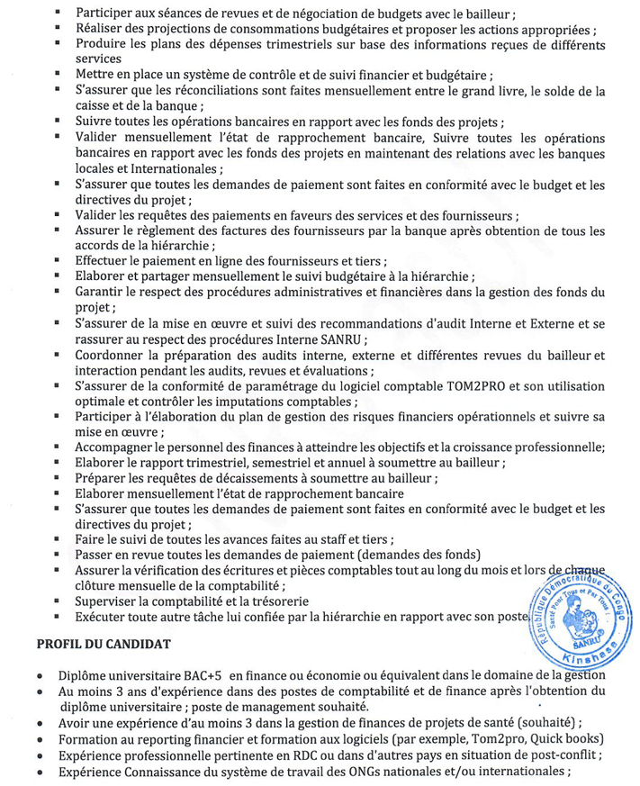 mediacongo.net - Offre d'emploi - Gestionnaire Financier