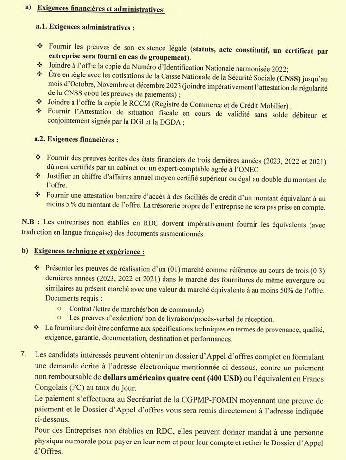 mediacongo.net - Offre d'emploi - Acquisition des matériels informatiques pour les Antennes et ...