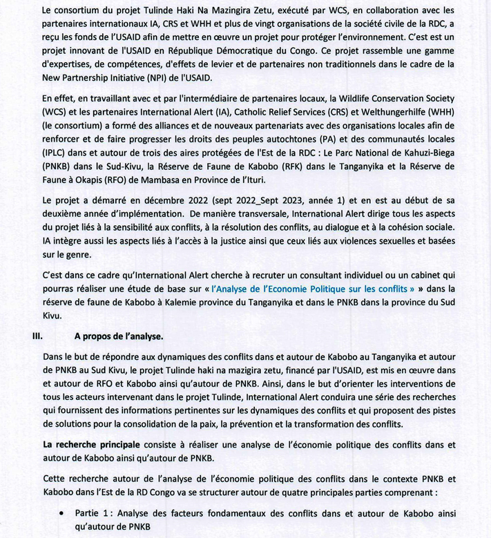 mediacongo.net - Offre d'emploi - Consultant pour l'analyse de l ...