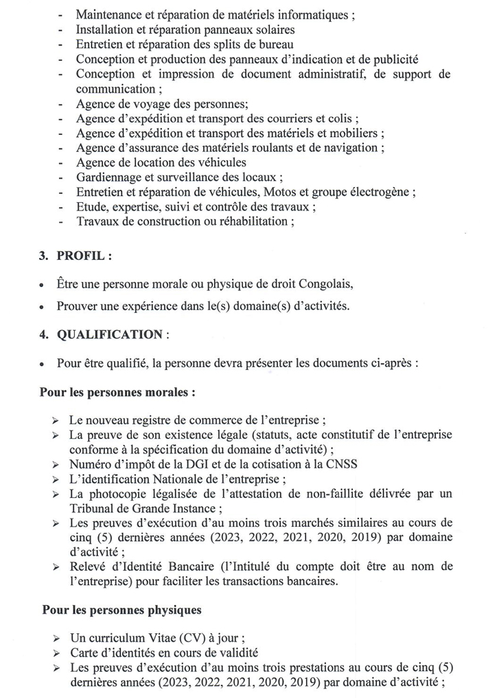 mediacongo.net - Offre d'emploi - Constitution d'une base des données des Fournisseurs ...