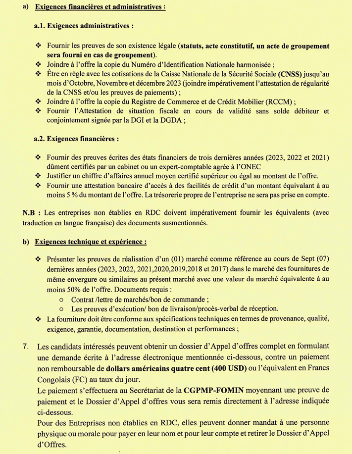 mediacongo.net - Offre d'emploi - Acquisition d'un logiciel de gestion ...