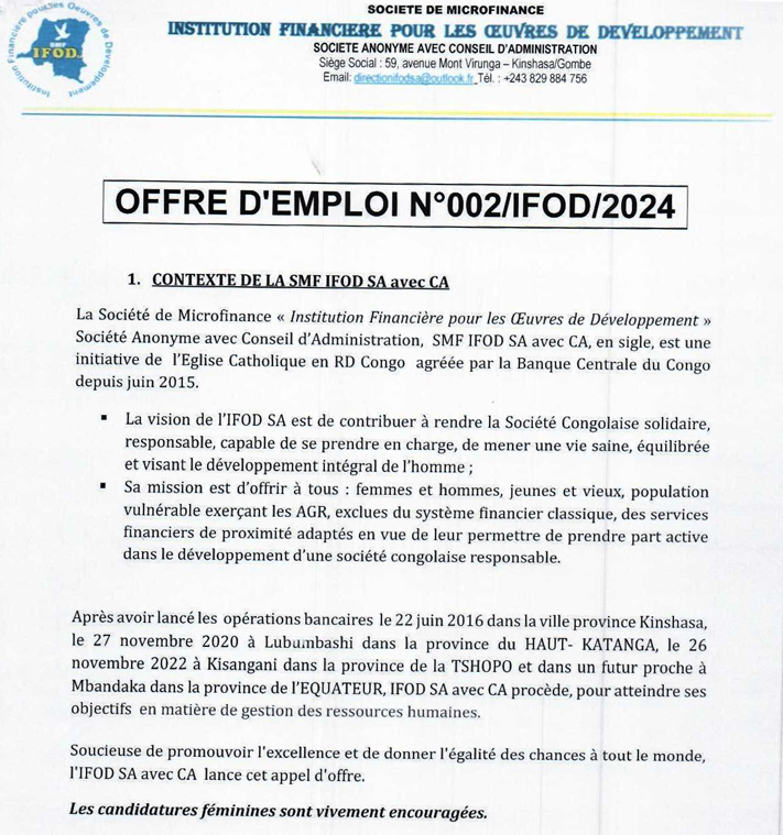 mediacongo.net - Offre d'emploi - Responsable des ressources humaines