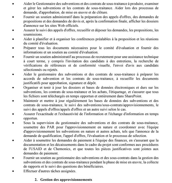 mediacongo.net - Offre d'emploi - Assistant(e) aux subventions, aux ...