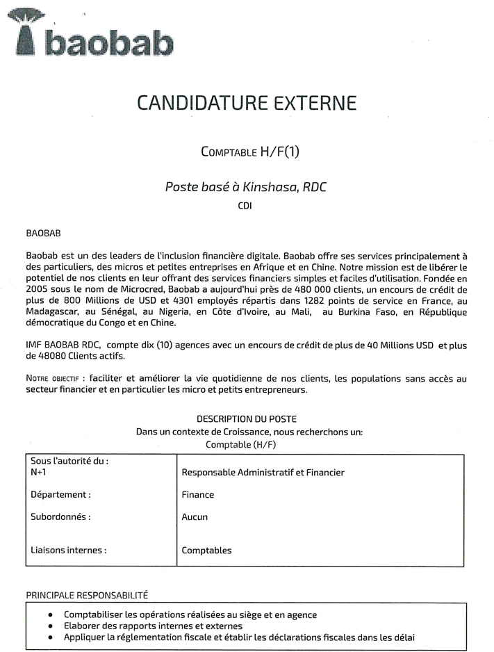 mediacongo.net - Offre d'emploi - Comptable